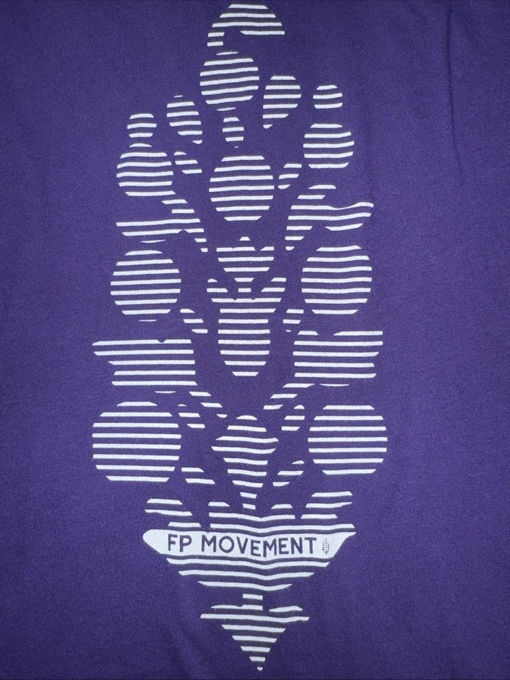 NWT Free People FP Movement Game Time Logo Big Buti Tee ~T Shirt Purple ...