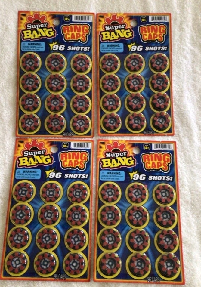 Super Bang Ring Caps for Cap Guns, 4 Packages (4x96 = 384 total shots ...