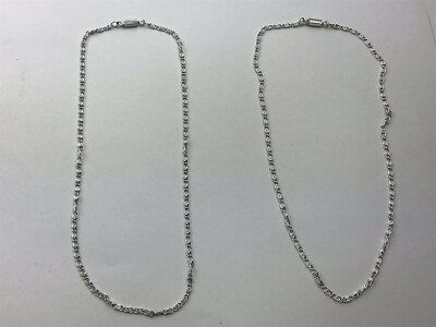 Lot of 2 Necklaces Marked Germany Silver Tone ~16" Chain Fold Over ...