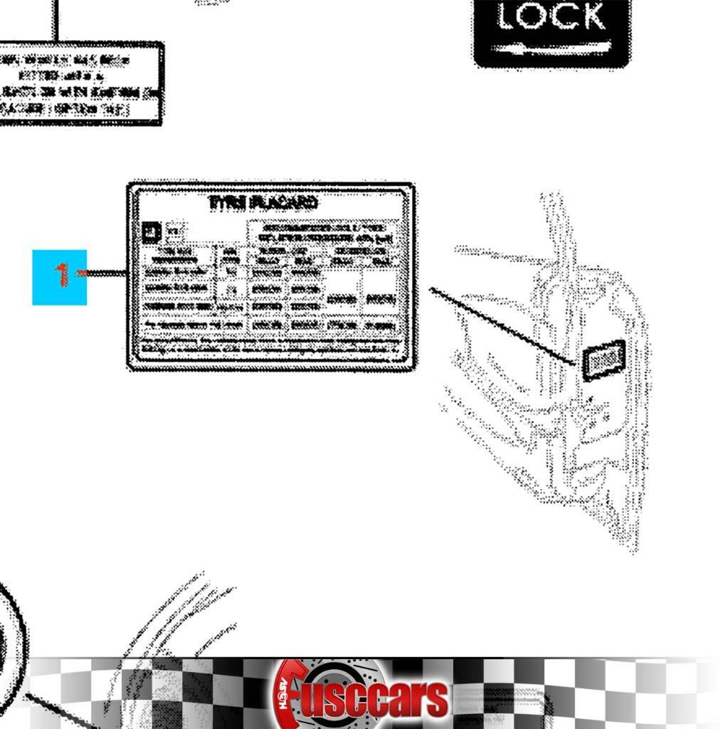 Holden Commodore VY VZ HSV Monaro Genuine Tyre Placard / Sticker NOS ...