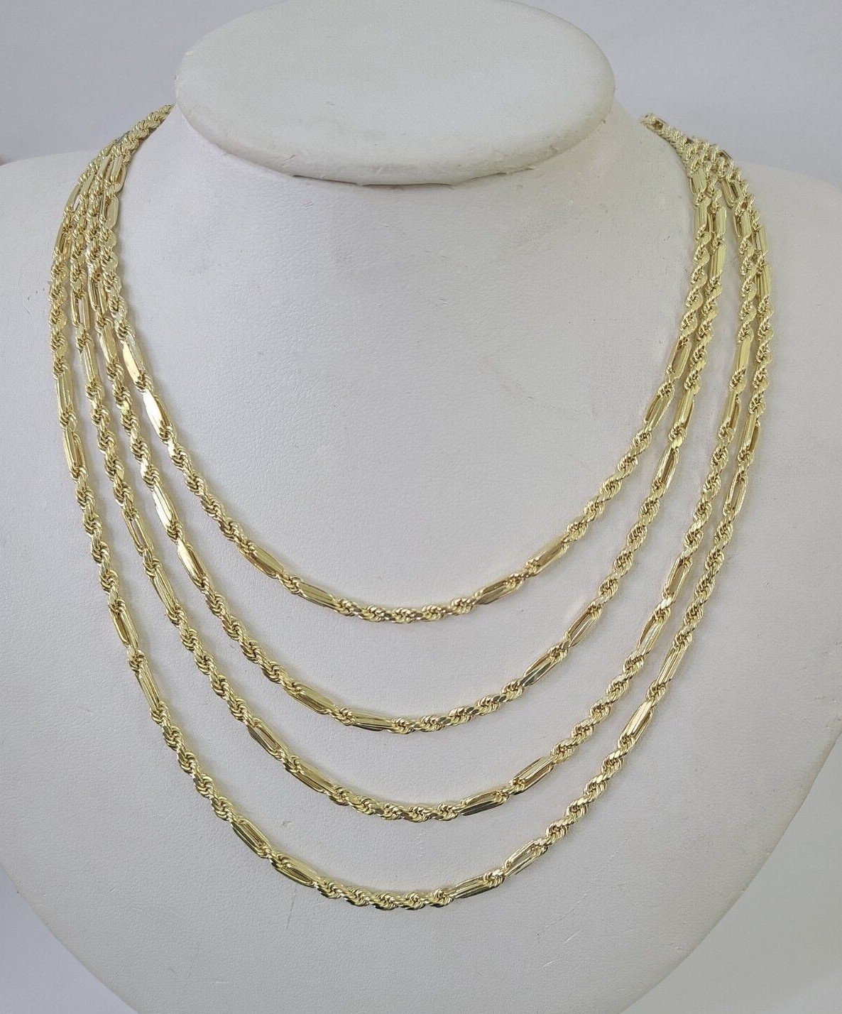 Real 10k Milano Rope Chain Necklace Yellow Gold 3mm 18" 20" 22" 24 ...