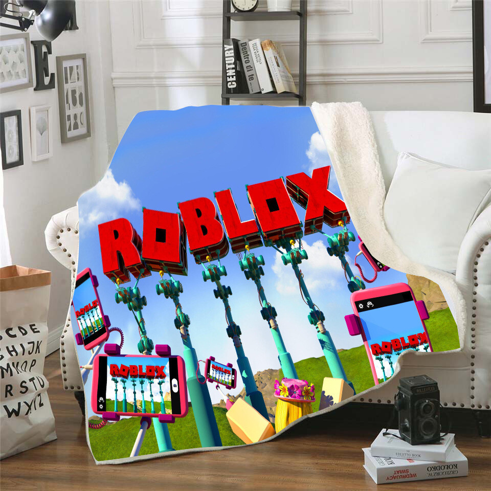 Roblox Fleece Blanket Soft Winter Warm Sofa Bed Fluffy Thick Throw ...