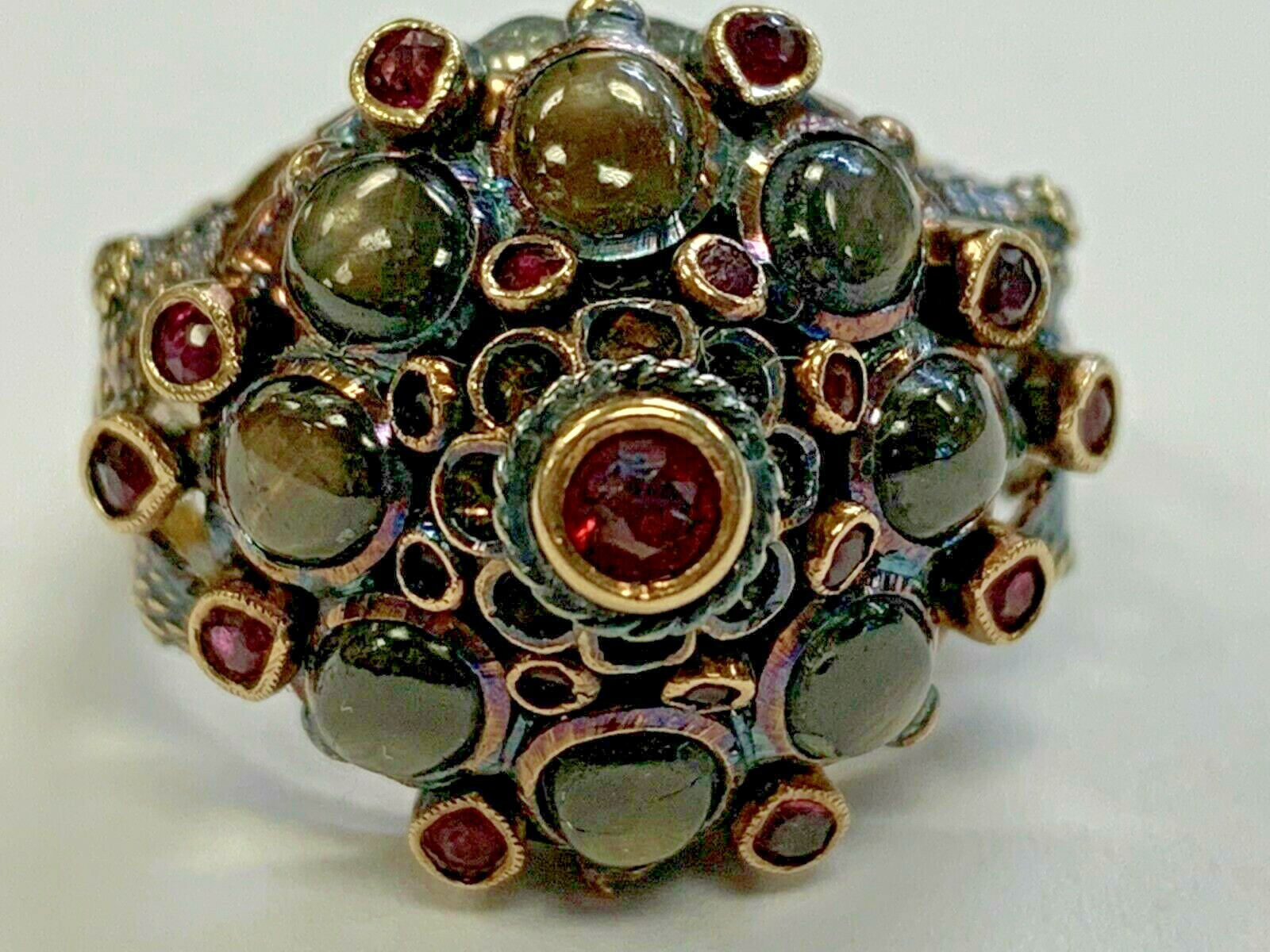 14k yellow gold natural ruby & star SAPPHIRE ESTATE RING | eBay