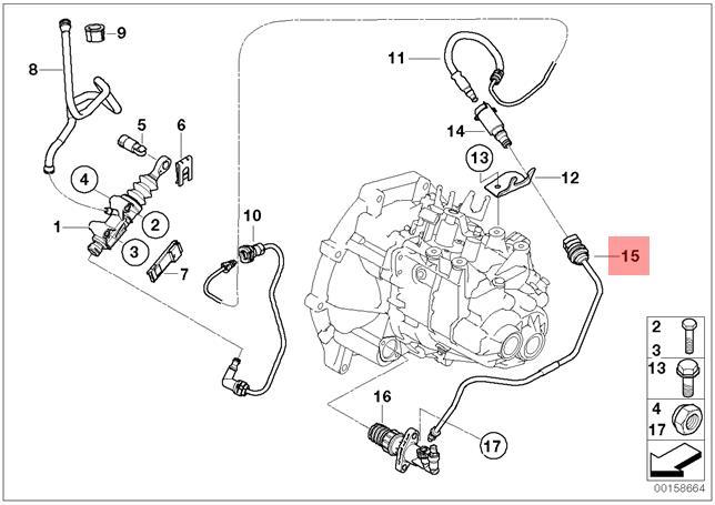 Genuine BMW R50 R52 Convertible Coupe Clutch Control Pipe OEM ...