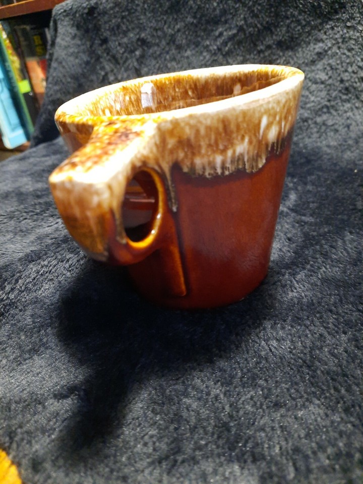 Hull USA Brown Drip Glaze Pottery Oven Proof Coffee Mug | eBay