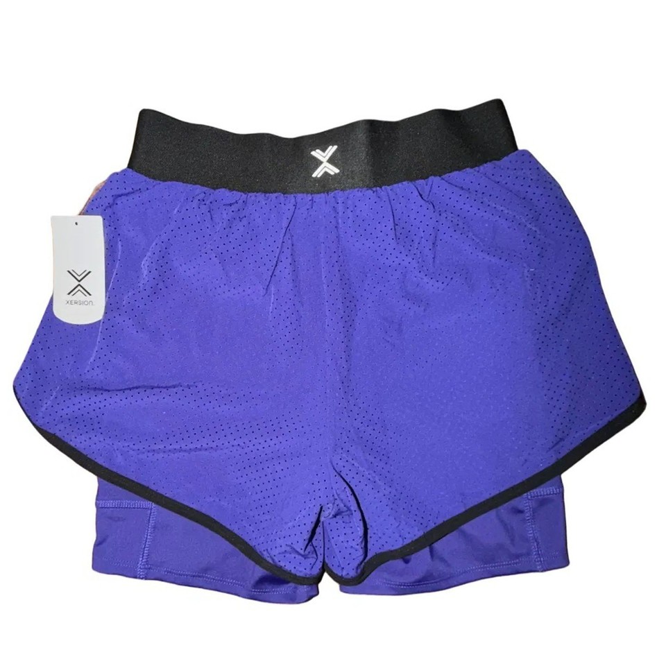 Xersion Women's Layered Athletic Shorts Tropic Violet size XS NEW | eBay
