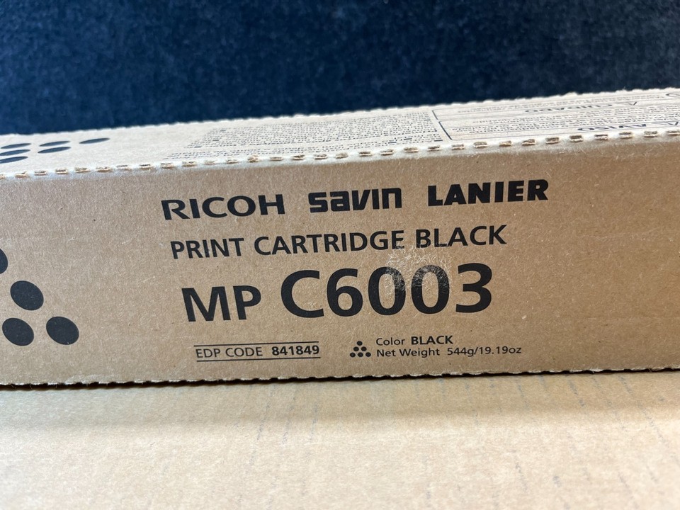 Genuine Ricoh MP C6003 Toner Cartridge BLACK 841849 | eBay