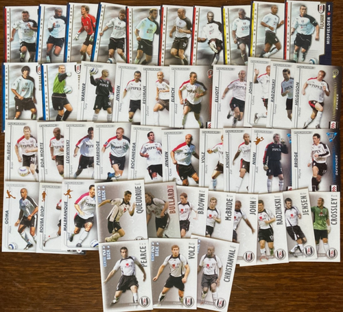 FULHAM FOOTBALL CLUB 43 SHOOT OUT TRADING GAME CARDS 2004 2005 2006 ...