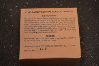Rare US Military Food Packet Survival General Purpose Sealed | eBay