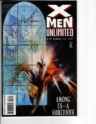 X-MEN UNLIMITED #3 Comic 1993 SABERTOOTH GAMBIT WOLVERINE COMIC BOOK NM ...