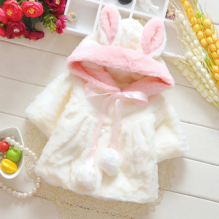 Kids Baby Girls Warm Cape outerwear Hooded Coral Velvet coat Newborn ...