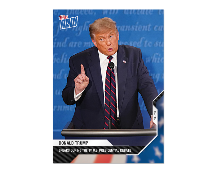 2020 TOPPS NOW USA ELECTION #3 DONALD TRUMP SPEAKS AT 1ST PRESIDENTIAL ...