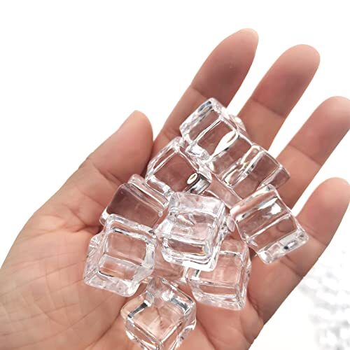 100 Pack 15mm Clear Acrylic Fake Ice Cubes Display for Home Wedding ...