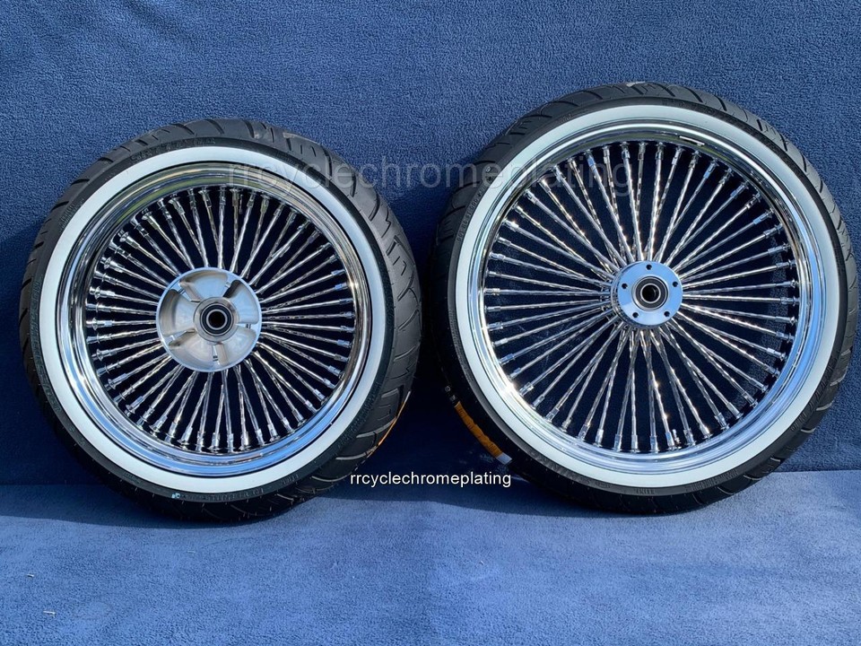 DNA Mammoth 52 Diamond Spoke Wheels 3 Rotor Tire Harley Touring 09-23 ...