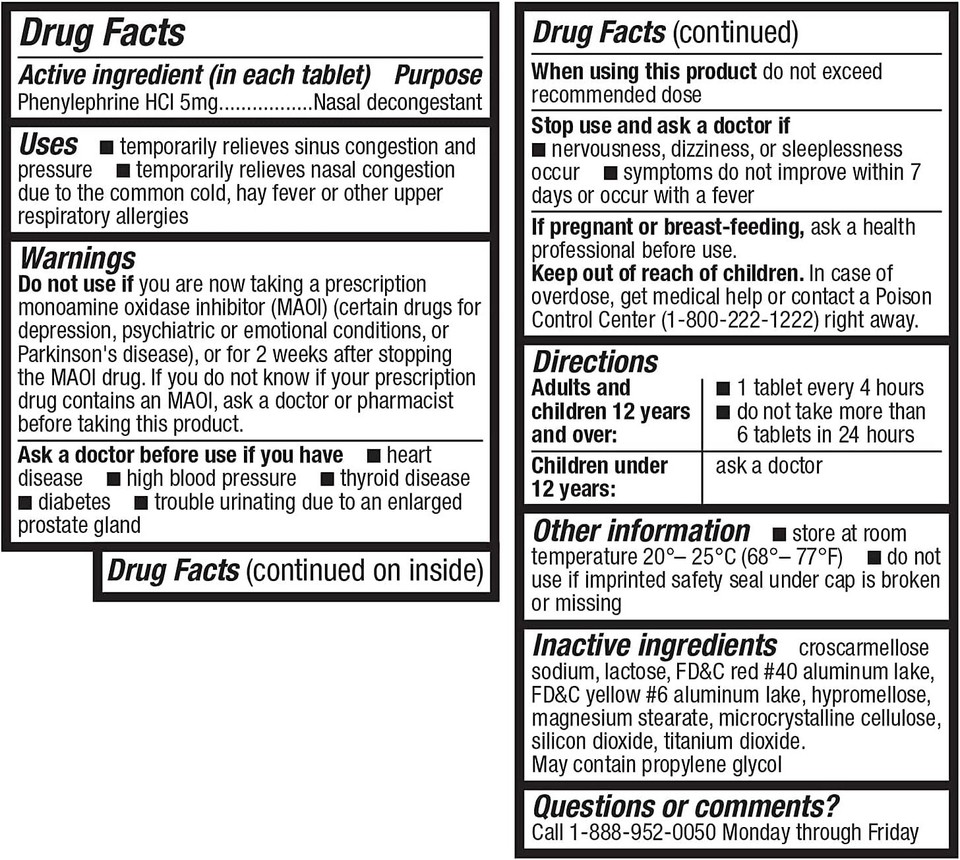 Phenylephrine HCl 10mg Decongestant 300 Tablets – Non-Drowsy Nasal ...