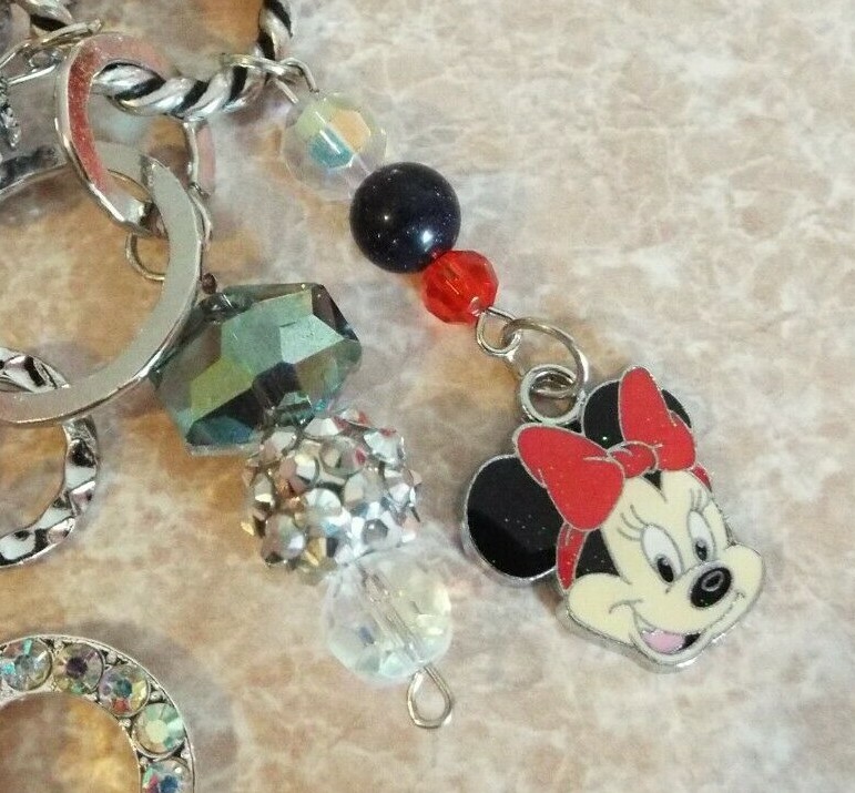 MINNIE MOUSE HAND CRAFTED KEY CHAIN, HANDBAG CLIP, BACKPACK FOB,CHARM ...