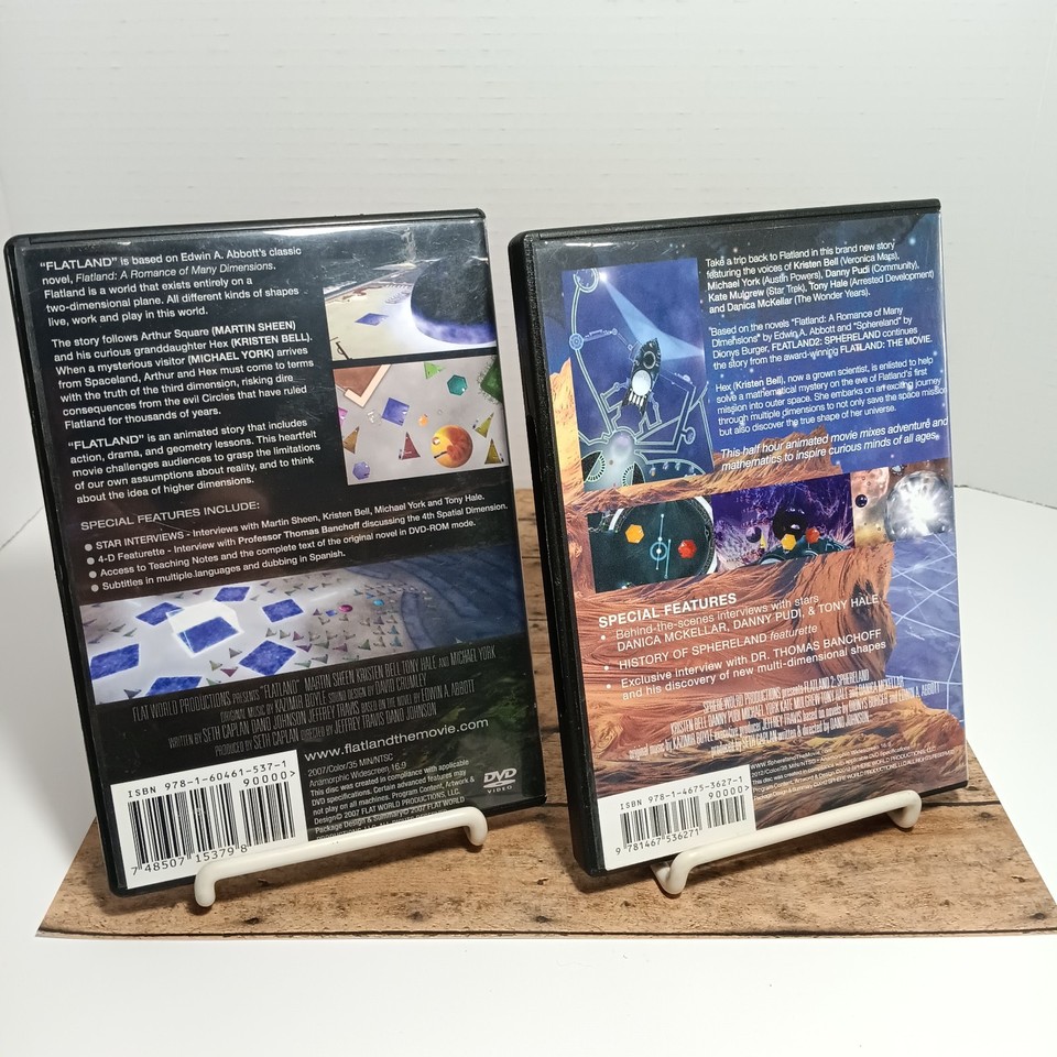 Flatland 1 & 2 (DVD 2007 2012) Sphereland Martin Sheen Kristen Bell Dimensions | eBay