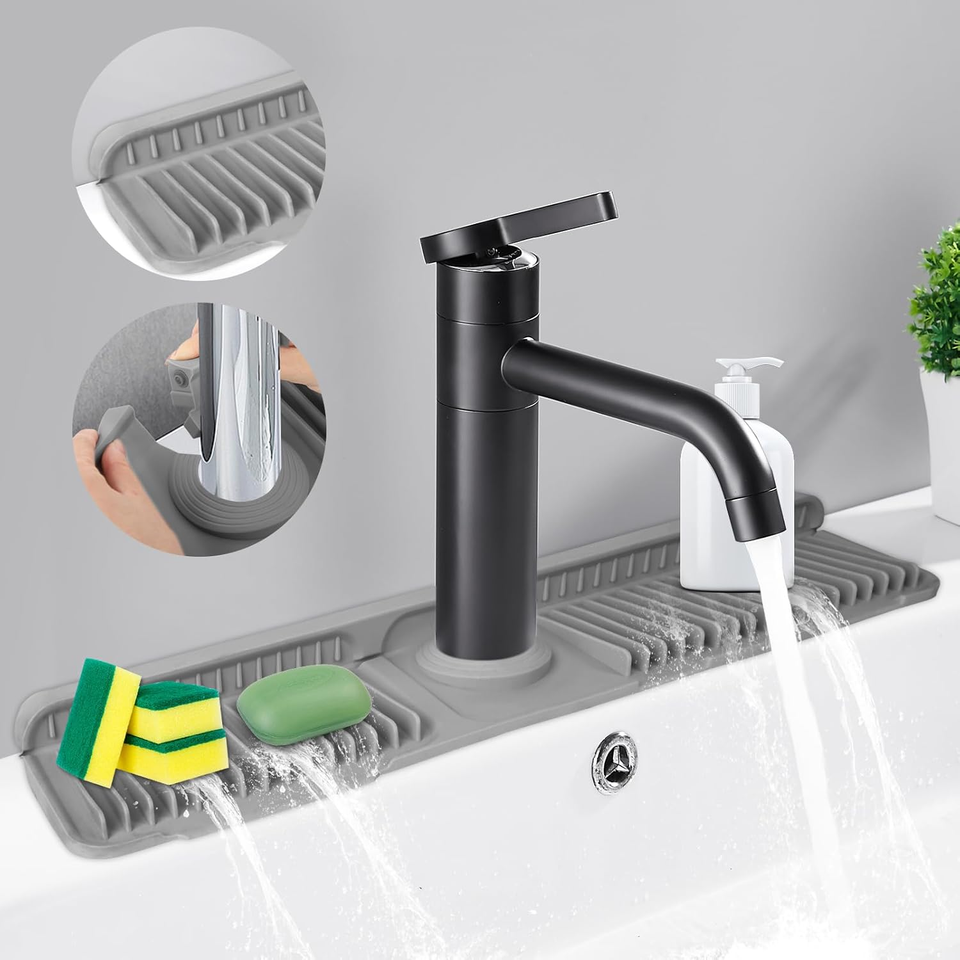 Kitchen Sink Splash Guard, 7° Slope Faucet Mat for Kitchen Sink Mat ...
