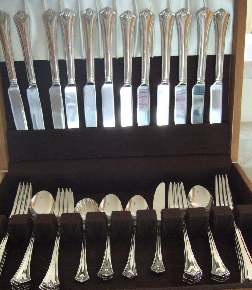 51 Pc Set REED & BARTON CHURCHILL Pattern 18/10 STAINLESS STEEL ...