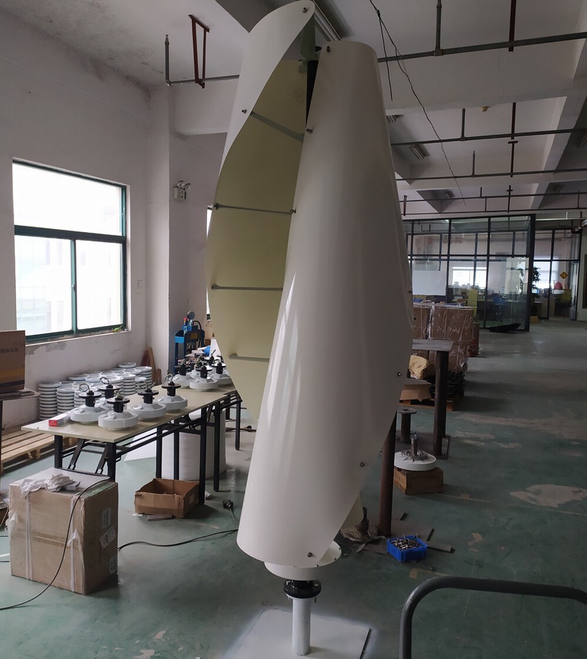 3000W 48V Helix Vertical Wind Turbine 3kw With MPPT Wind Solar Hybrid ...