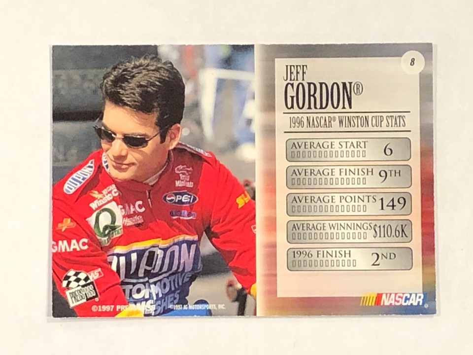1997 Press Pass VIP Jeff Gordon Card #8 NM-MT NASCAR HOF | eBay