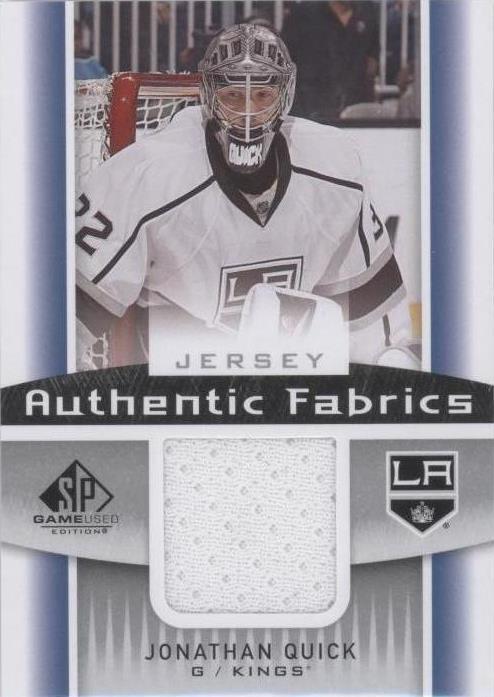 2013-14 SP Game Used Edition - Authentic Fabrics Jonathan Quick #AF-JQ ...