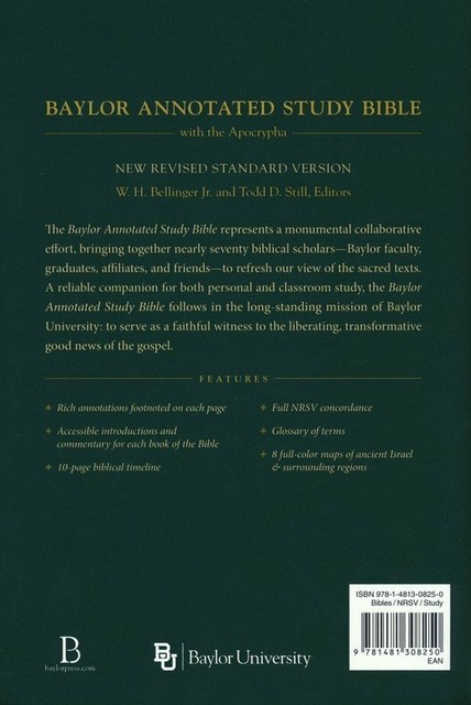 Baylor Annotated Study Bible by Todd D. Still (2019, Leather) for sale ...