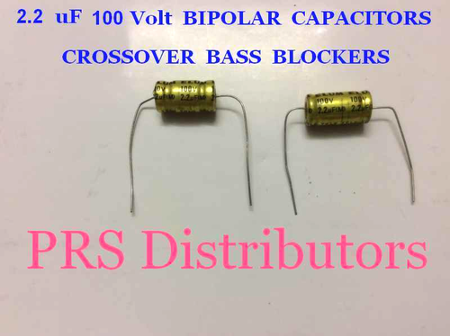 BIPOLAR CAPACITOR 2.2 uF 100 Volt BASS BLOCKER SPEAKER TWEETER ...