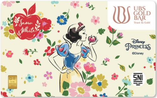 Princess Disney Snow White Solid Gold 24k Card 0.1 gram Red Apple ...