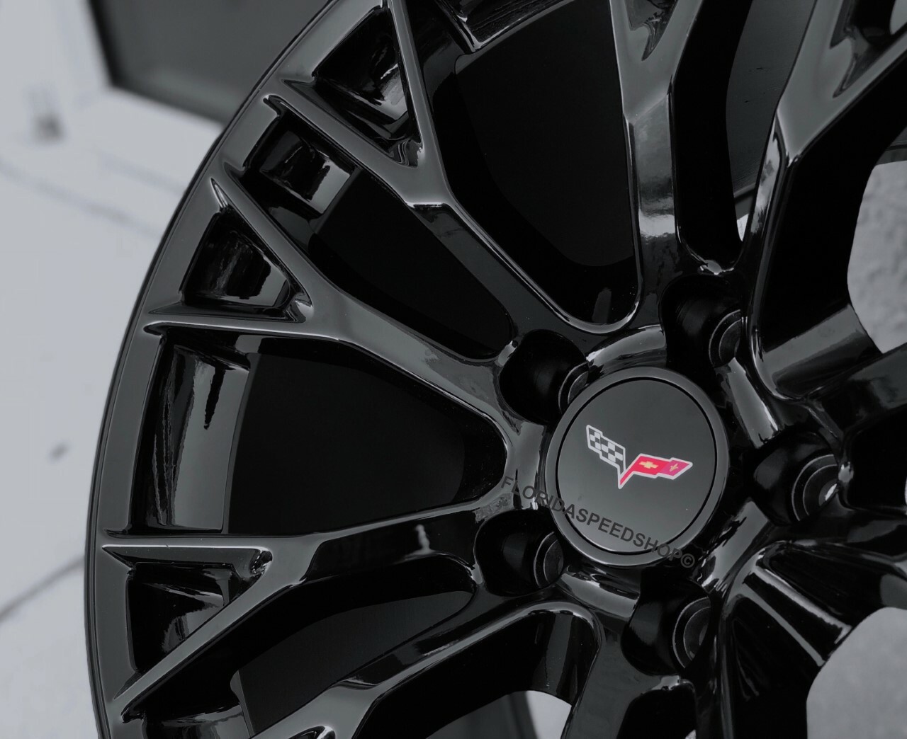 Gloss Black C7-Z06 Style Corvette Wheels FITS: 2005-2013 C6 18x8.5 ...
