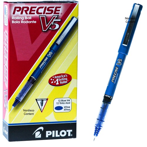 Pilot Precise V5 35335, Blue Ink, 0.5mm Extra Fine Rolling Ball Pen ...