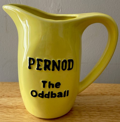 Vintage Pernod The Oddball Pitcher Jug Mug Bar Pub Yellow Advertising ...