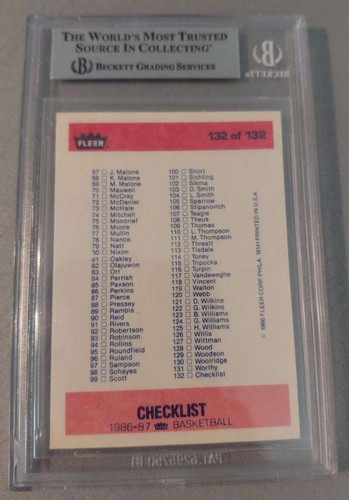 CHECKLIST 1986-87 Fleer BGS 8.5 NM-MT+ #132 NBA ID:154090 | eBay
