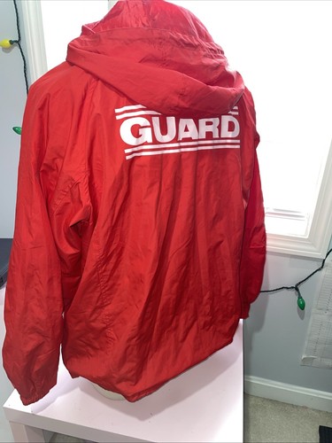 Kiefer Adult XL Red Swimming Lifeguard Rain Wind Jacket Hooded ...