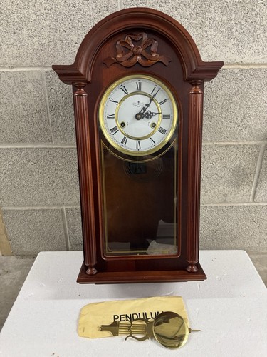 Beautiful D&A Wind Up Wood & Glass Pendulum Wall Clock - Chimes ...