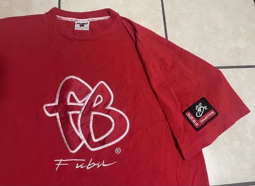 FUBU T Shirt Embroidered FB Spellout Hip Hop VTG Retro THE COLLECTION ...