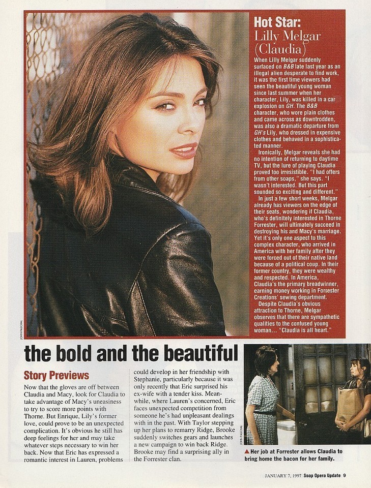 Soap Opera Update Jan 7, 1997 AUSTIN PECK-EVA LARUE-JOHN CALLAHAN-CADY ...