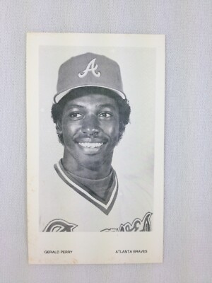 1985 Gerald Perry, Atlanta Braves Stadium Issue 3x5 Photo Card | eBay