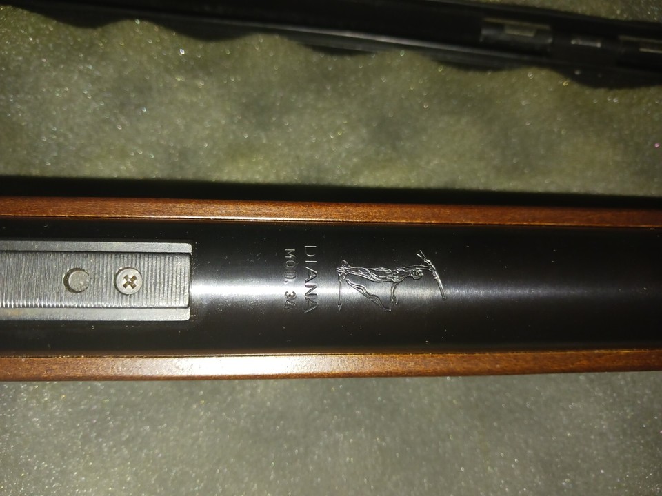 RWS Diana Model 34 .177 Cal Break Barrel Air Rifle With Carrying Case ...
