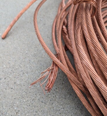 2 pounds Copper Scrap Wire Multi Strand #2 Stranded - Bare Bright ...