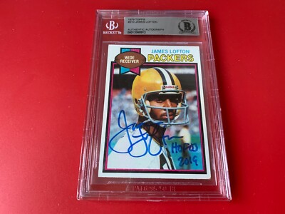James Lofton HOF 1979 Topps Rookie Card Signed Auto Beckett BAS Slabbed ...