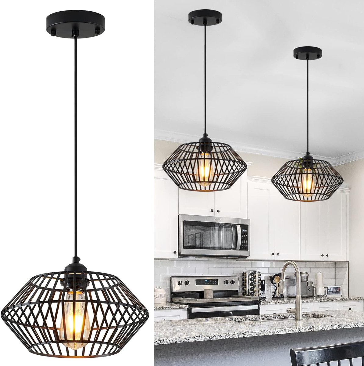 Modern Industrial Black Pendants