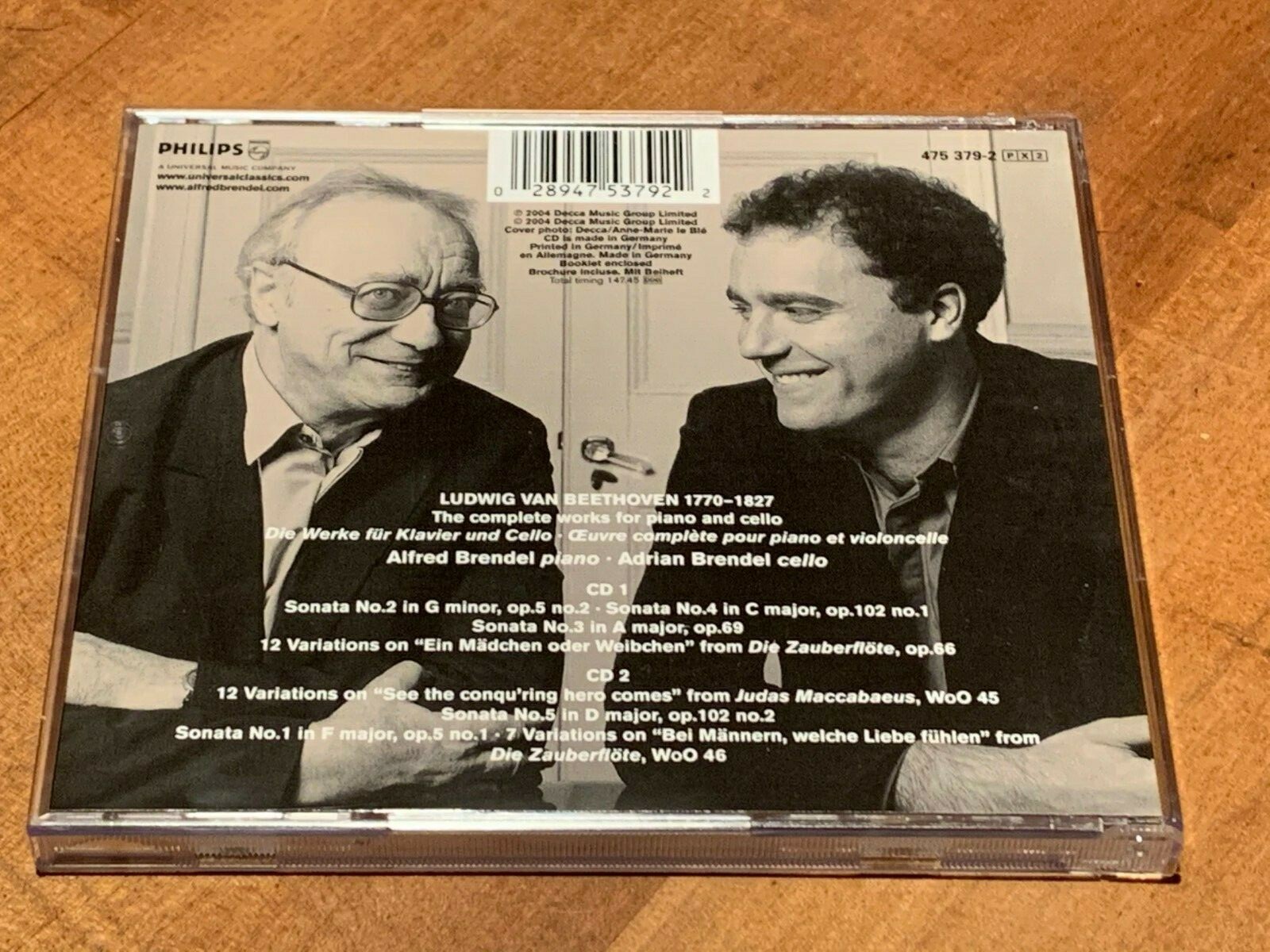 Beethoven Complete Works for Piano & Cello ALFRED & ADRIAN BRENDEL ...