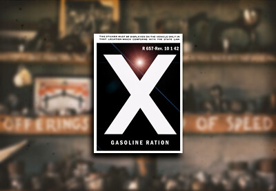 WWII Gas Ration X Decal Hot Rod Rat Flathead Ford Sticker Race Intake ...