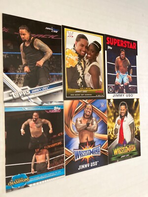 6 jimmy uso topps wwe wrestling cards 2 inserts born in San Francisco ...