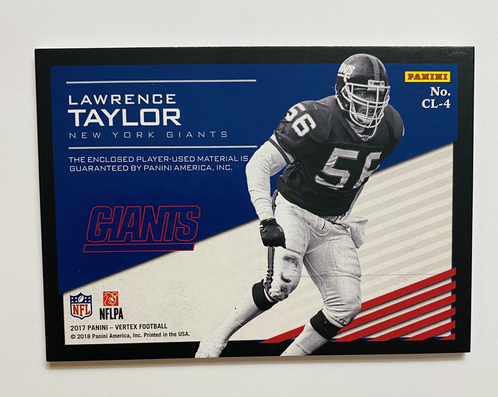 2017 Panini Vertex Lawrence Taylor 3 Color Jersey Patch 14/25 New York ...