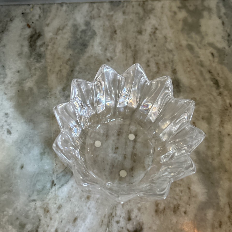 Orrefors Crystal Fleur Bowl Jan Johansson Original Label Signed Solid 4 ...