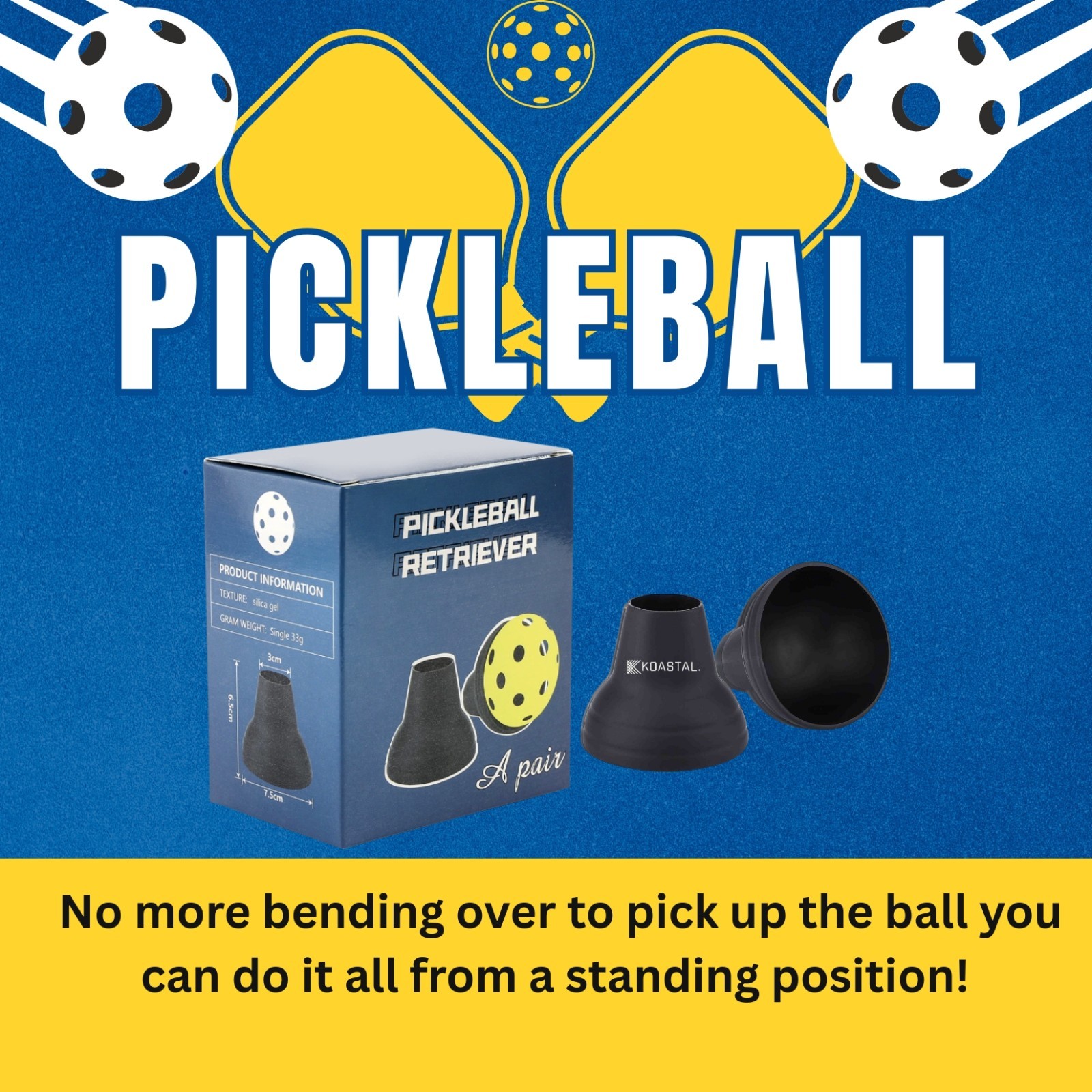 2 PC Pickleball Ball Retriever Silicone Pickleball Picker Upper. Save ...