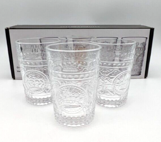 Studio Crystal by Godinger Beverage Glasses Clear Crowns Set 4 8 Oz for ...