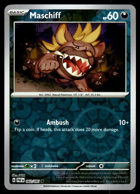 Maschiff Reverse Holo NM 062/091 Paldean Fates Pokemon Card | eBay